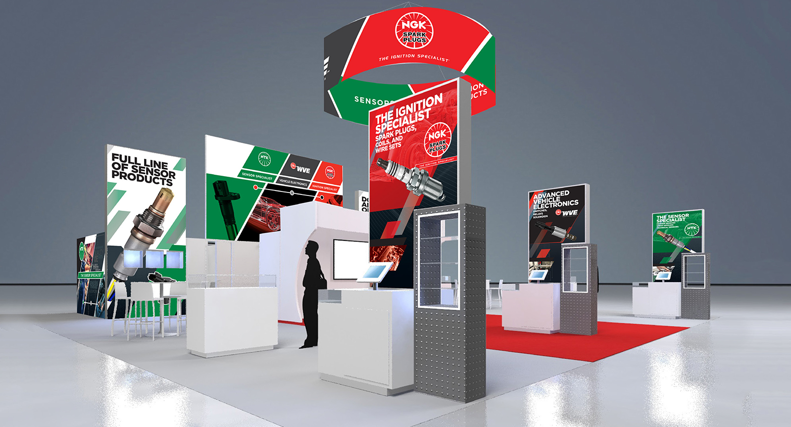 AAPEX Tradeshow Booth Design for Spark Plugs Brand - Morse Design